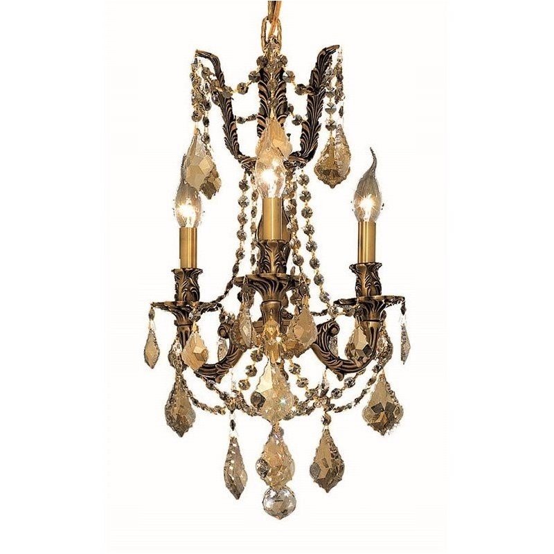 Elegant Lighting Rosalia 13" 3 Light Royal Crystal Chandelier | Cymax ...