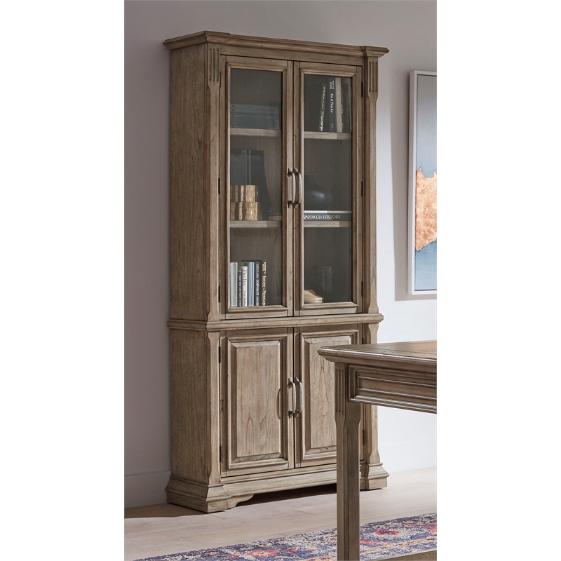 Martin Furniture Wood Bookcase With Doors Office Shelving in Light ...