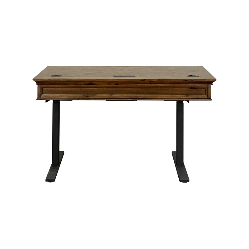 Martin Furniture Wood Electronic Sit Stand Desk Standing Desk in Brown