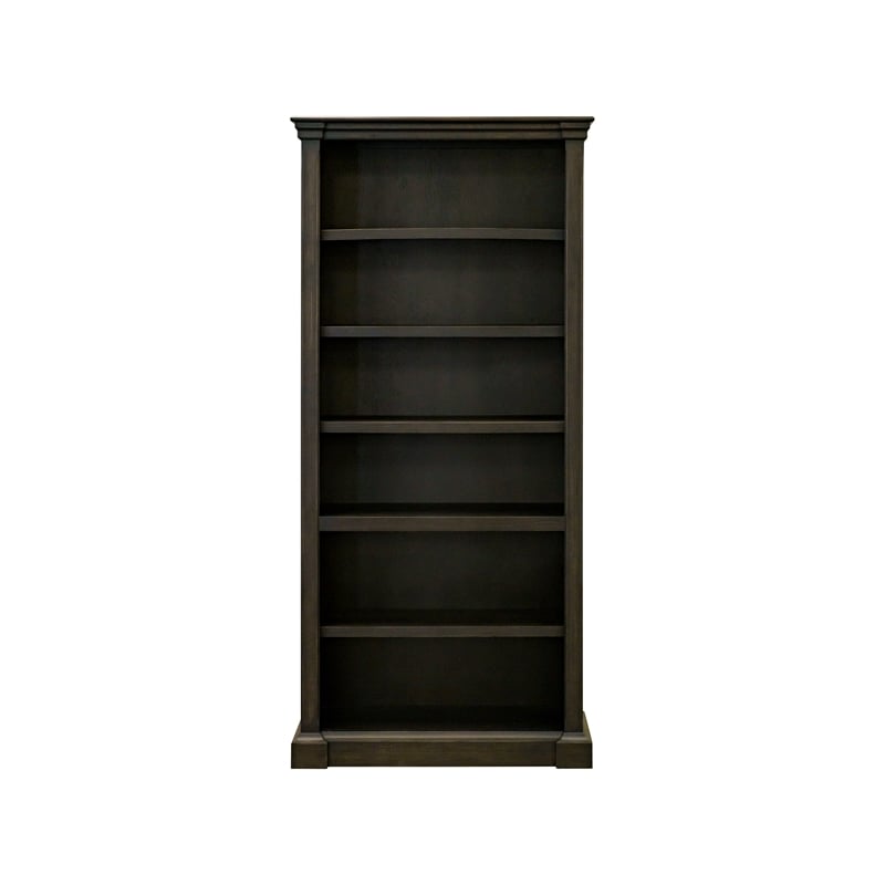 Traditional Wood Open Bookcase Office Shelving Storage Cabinet Dark ...