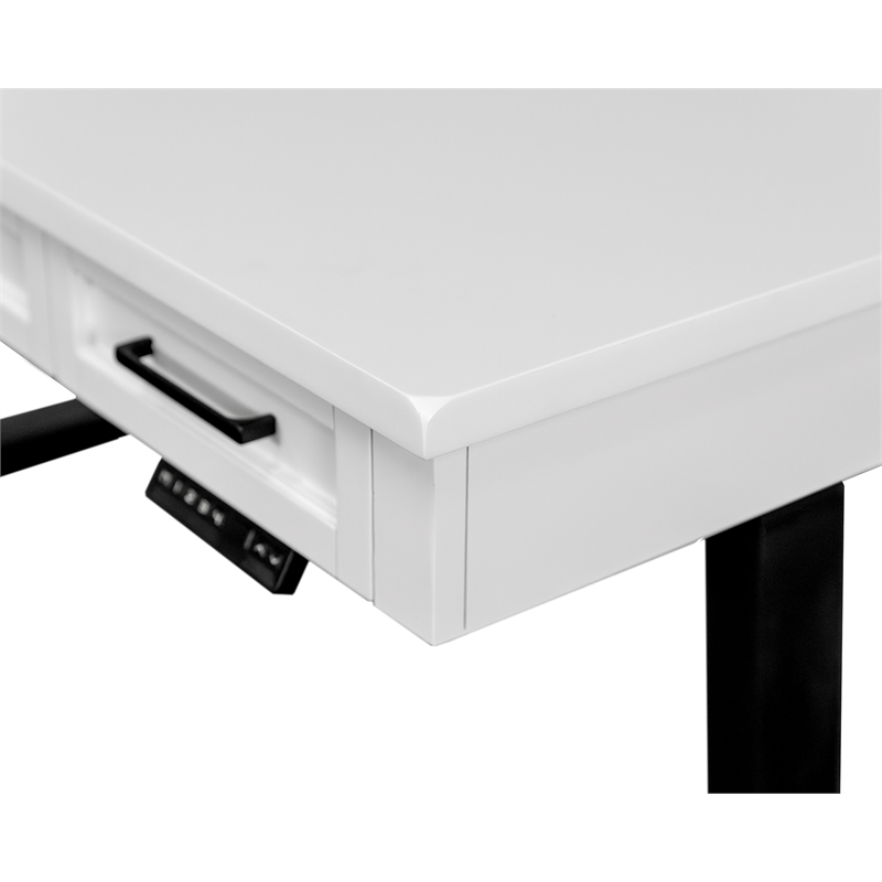 Modern Wood Electric Sit/Stand Desk Height Adjustable Table Desk White ...