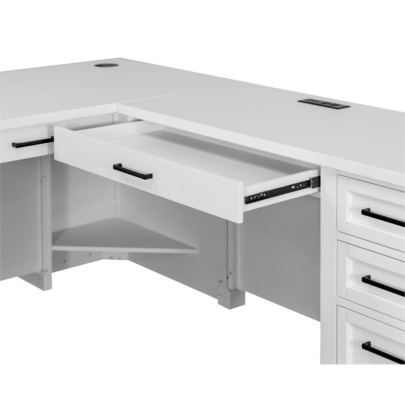 Modern Wood L-Desk & Return Writing Table & Return Office White | Cymax ...