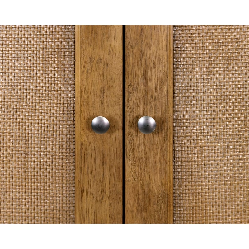 Coastal Arch shaped Bar Cabinet Dining Cabinet Fully Assembled Brown Wood