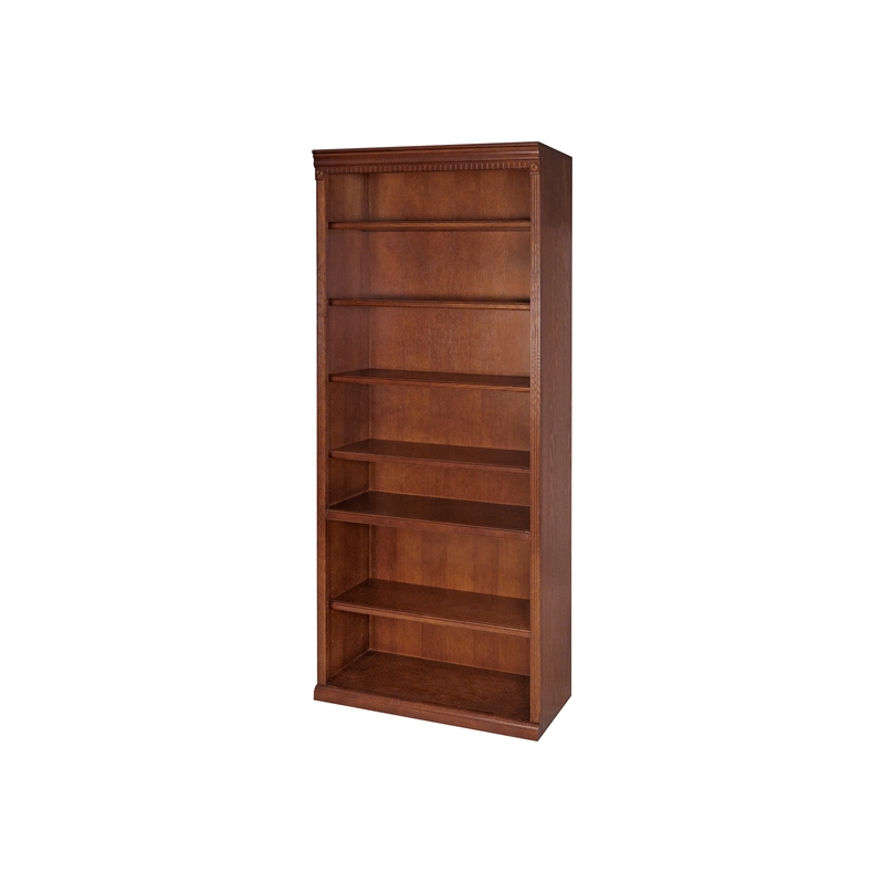 Martin Furniture Huntington Oxford 7-Shelf 84"H Wood Bookcase in Brown ...