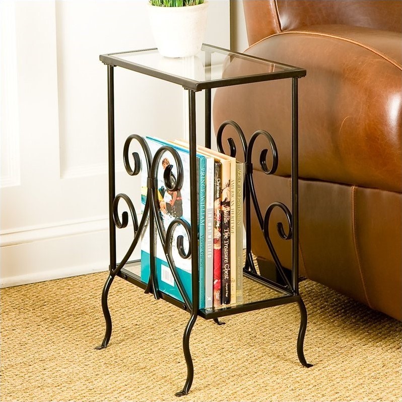 Southern Enterprises Kilpatrick Metal Magazine Table in Painted Black ...
