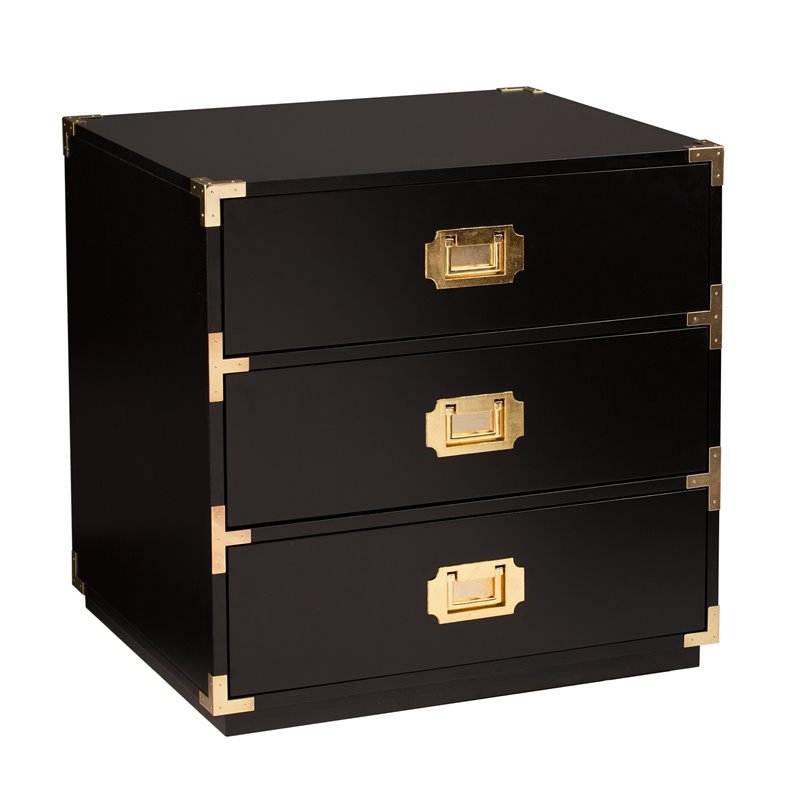 Southern Enterprises Campaign Transitional 3 Drawer Accent Chest in ...