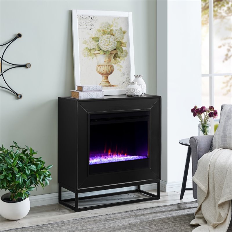 SEI Furniture Frescan Color Changing Electric Fireplace in Black ...