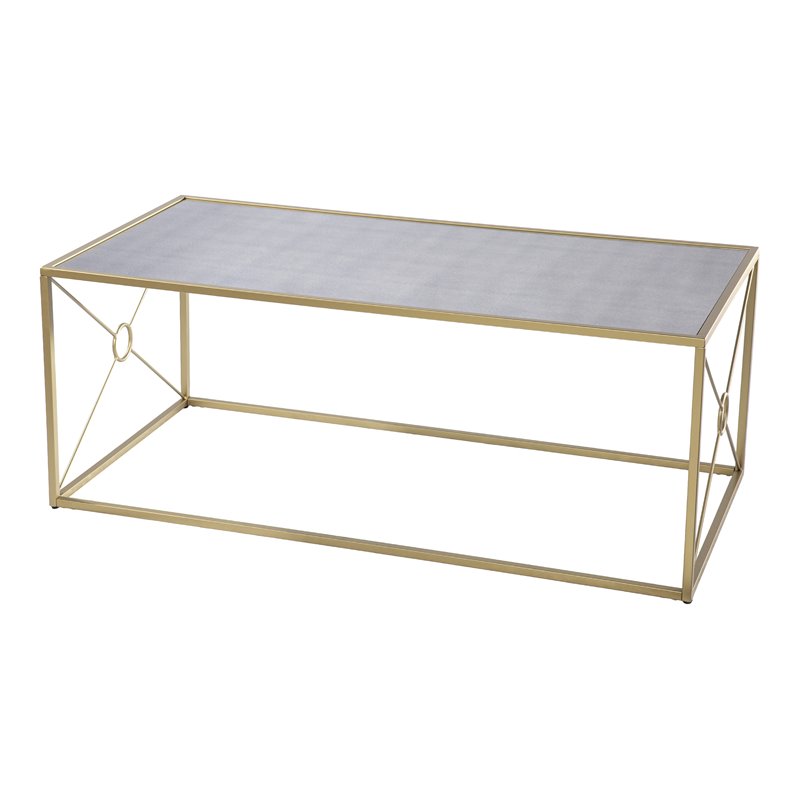 SEI Furniture Larden Mirror-Top Cocktail Table in Antiqued Mirror-Gold ...