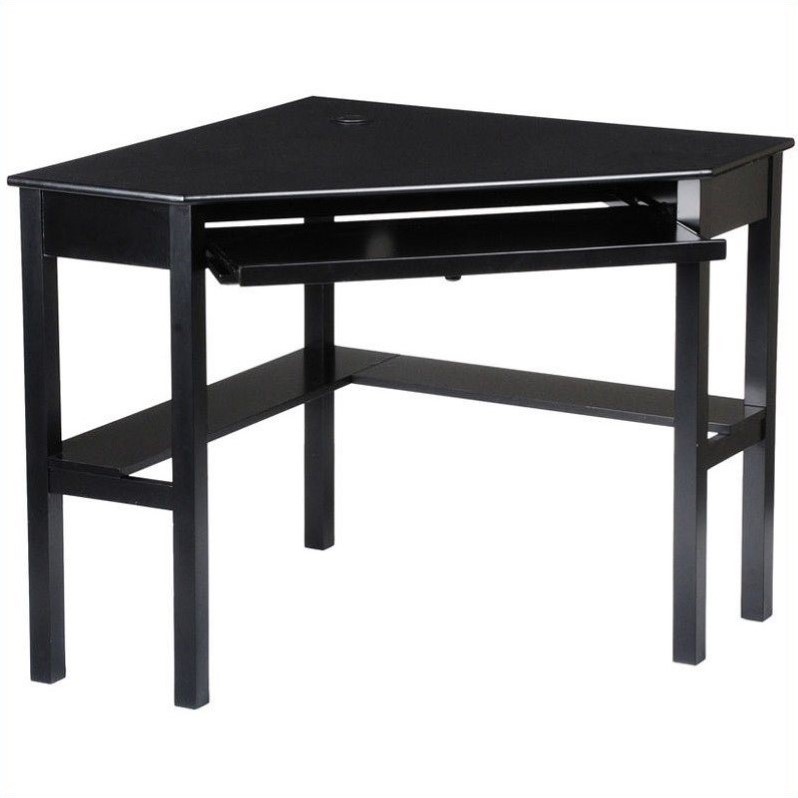 SEI Furniture Alexander Corner Computer Desk in Painted Black | Bush ...