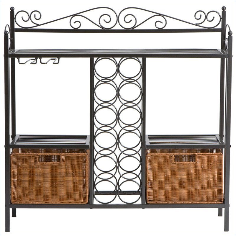 SEI Furniture Petaluma Baker's Rack with Wine Storage | Cymax Business