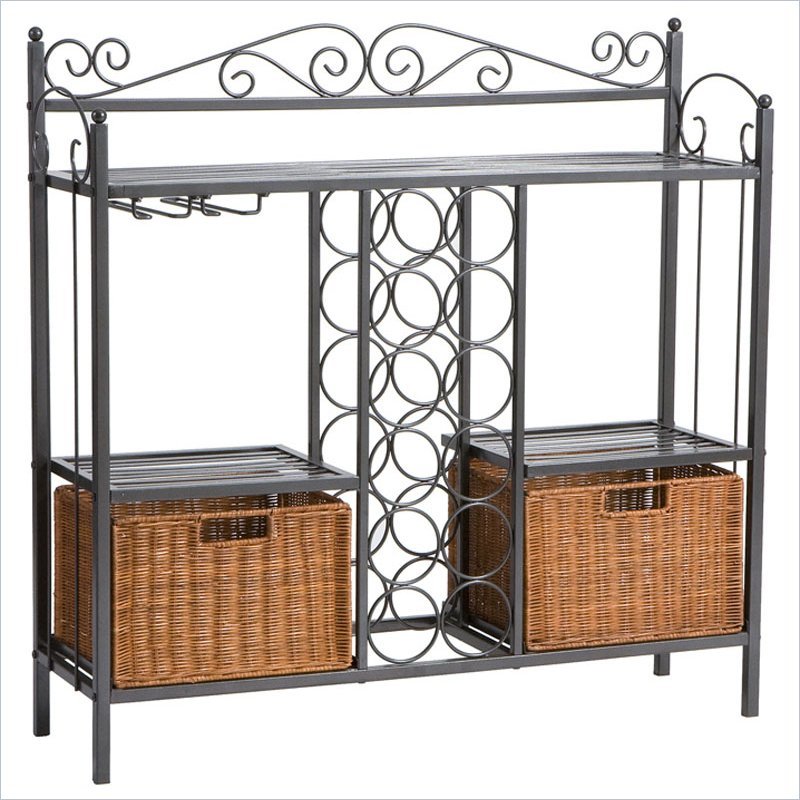 SEI Furniture Petaluma Baker's Rack with Wine Storage | Cymax Business