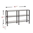 SEI Furniture Metal-Glass 3-Tier Console Table in Black | Cymax Business