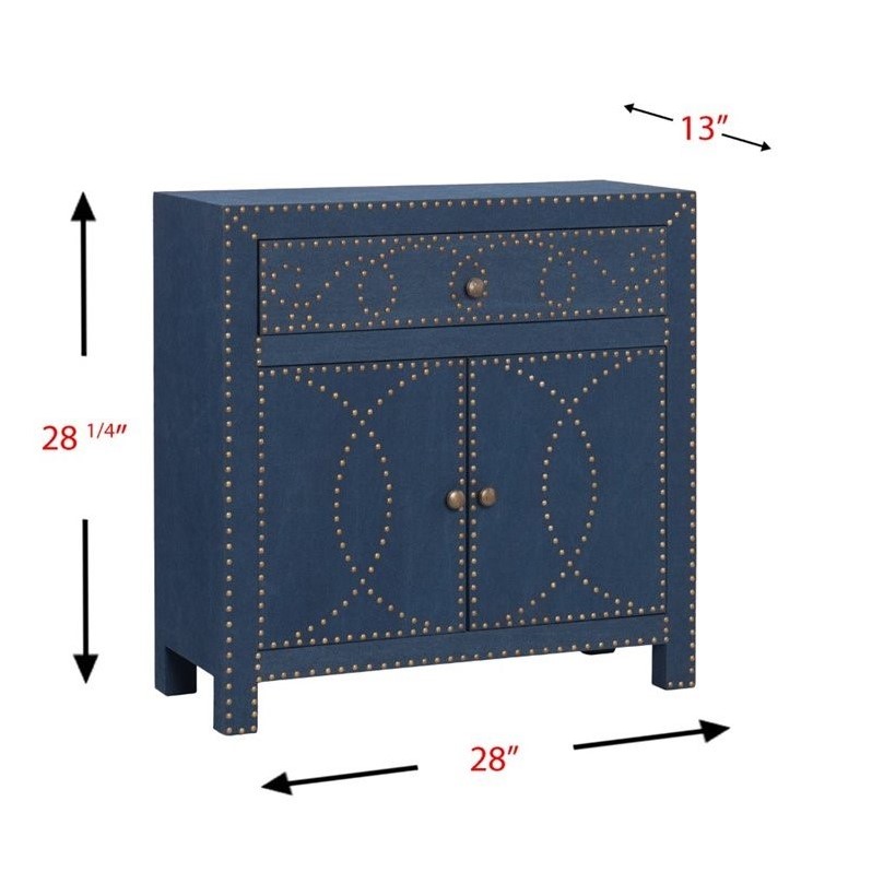 SEI Furniture Florian Double-Door Accent Chest in Soft Navy | Cymax ...