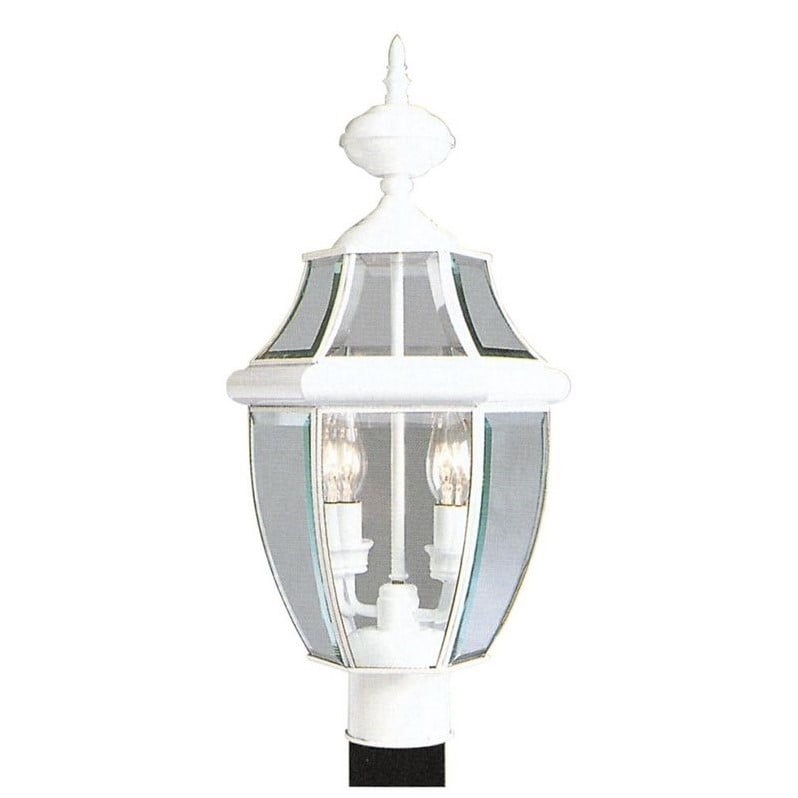 Livex Lighting Monterey 2 Light Outdoor Post Head in White | Cymax Business