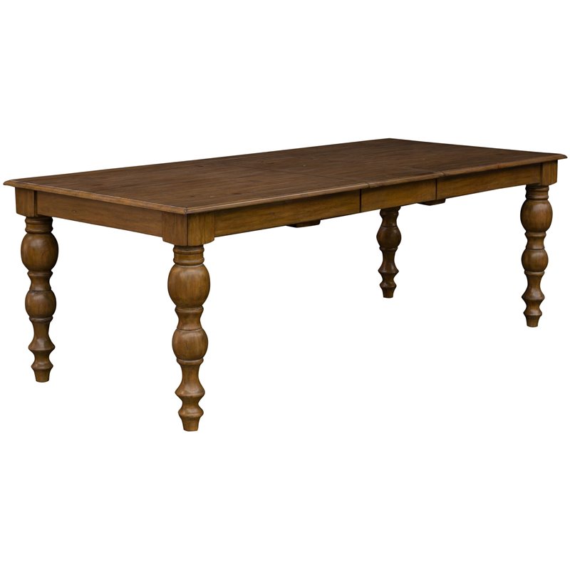 A-America Wellington Rustic Solid Wood Extendable Dining Table in Light ...