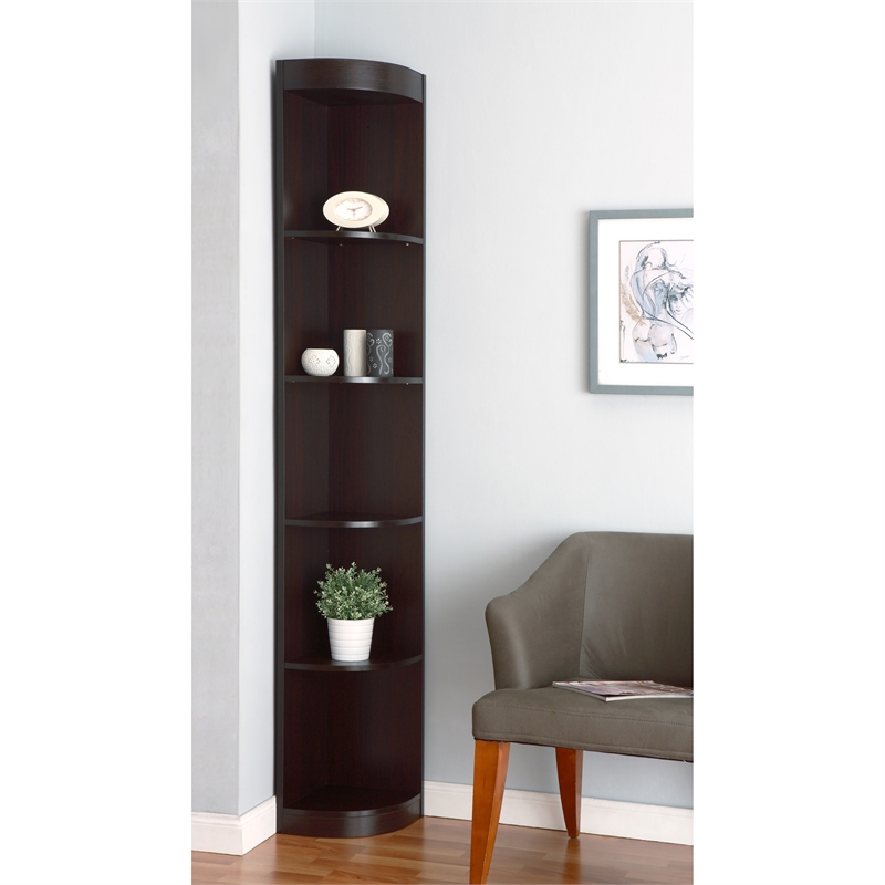 Espresso corner bookcase store