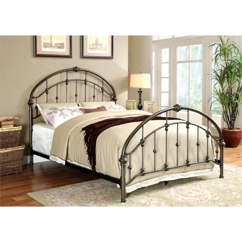 Furniture of America Niva Twin Metal Bed in Brushed Bronze - IDF-7702T