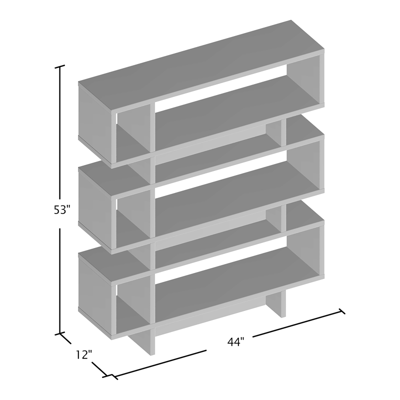Furniture of America Caila Modern Wood Geometric Bookcase in Black ...