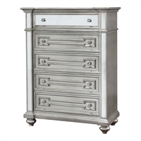 Furniture of America Farrah Solid Wood 2 Piece Dresser and Mirror Set in Silver Cymax Business