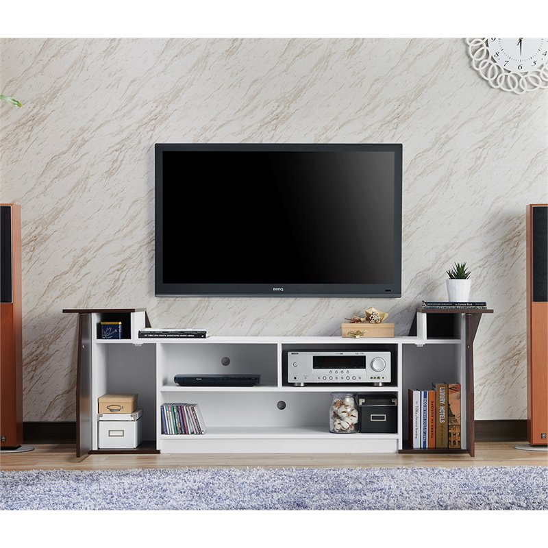 Furniture of America Viv Modern Wood 71-Inch TV Stand in Wenge and ...