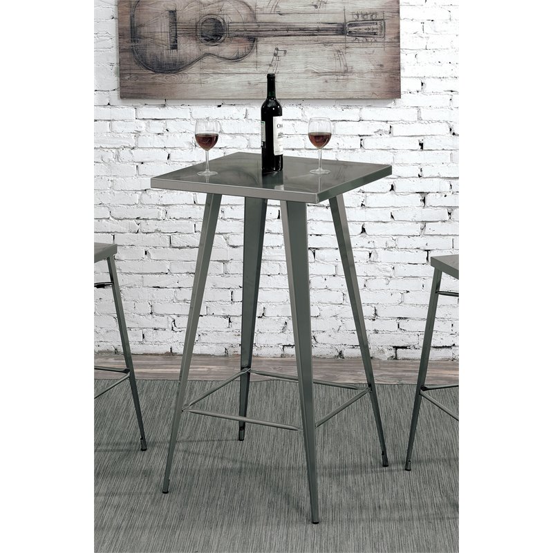 Furniture of America Roth Transitional Metal Bar Table in Gun Metal ...