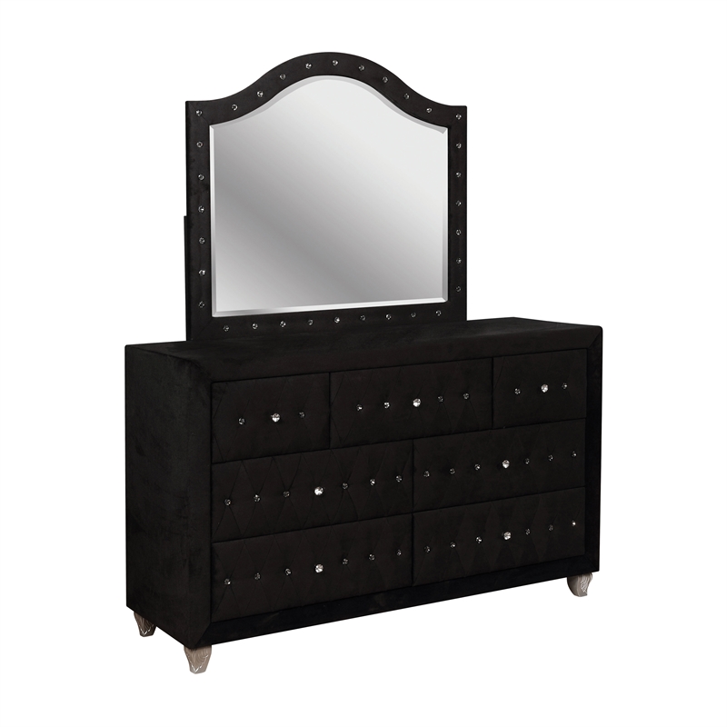 Furniture of America Serena Transitional Fabric 7-Drawer Tufted Dresser ...