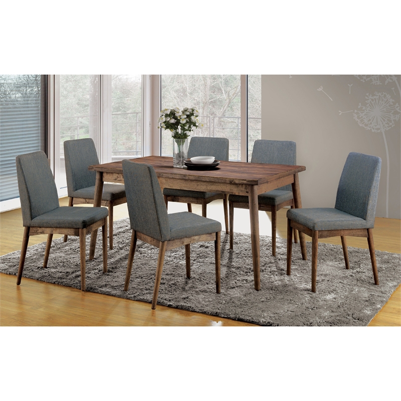 Furniture of America Affinis Solid Wood 7-Piece Dining Table Set in ...