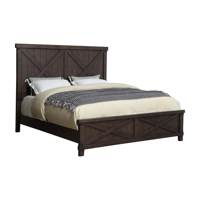 Furniture of America Andrew Rustic Wood California King Panel Bed in ...