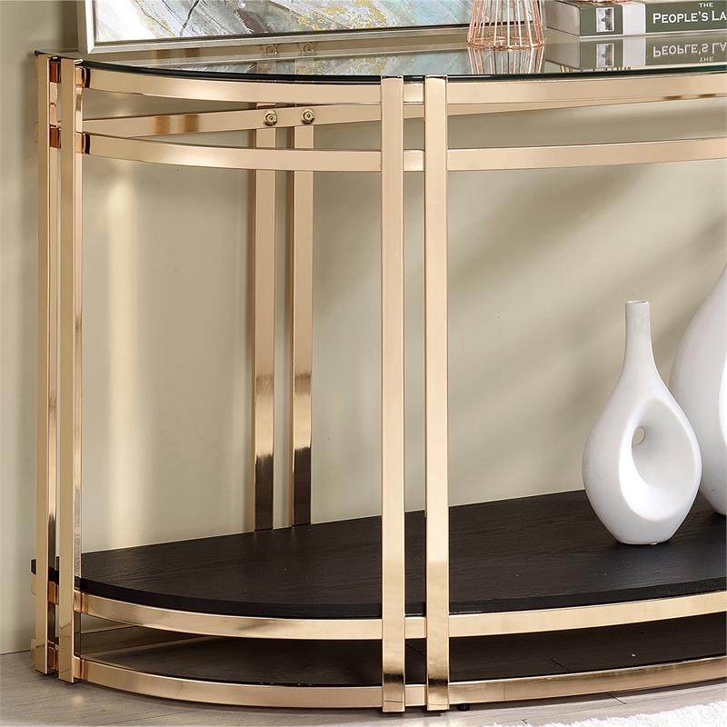 Furniture of America Newsel Contemporary Glass Top Console Table in ...