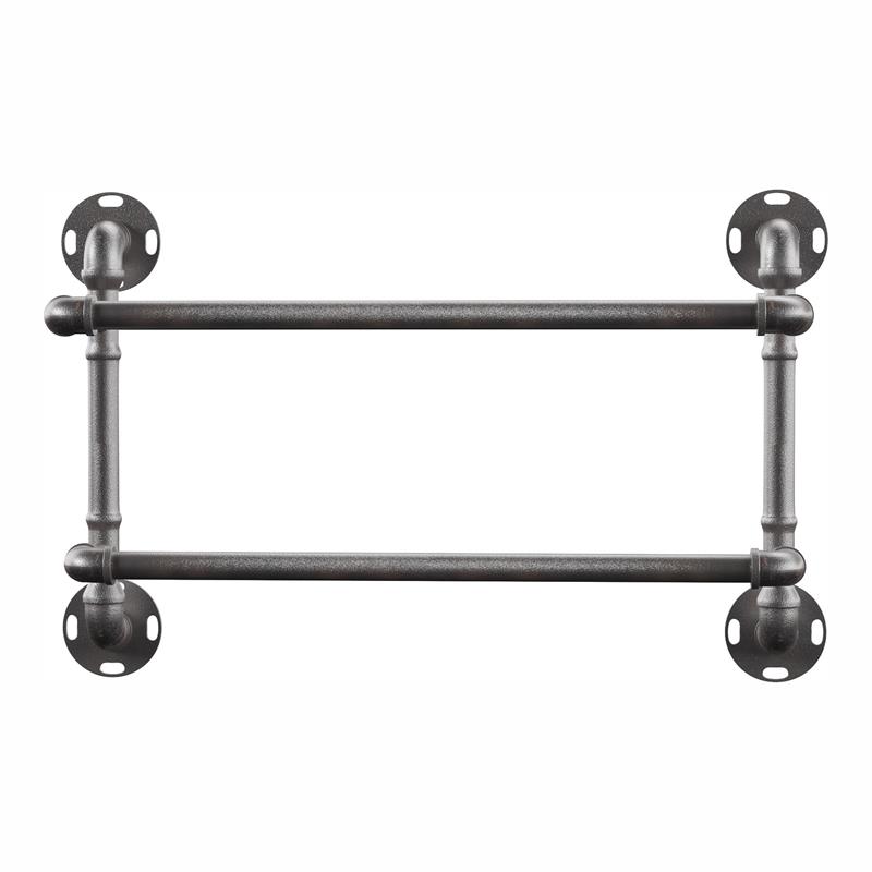 Furniture of America Ratros Industrial Metal Towel Rack in Sand Black ...