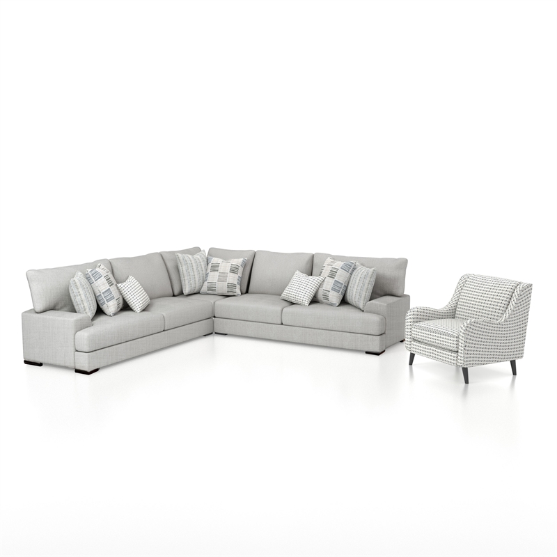 Furniture of America Alaska Transitional Fabric Sectional with Chair in ...