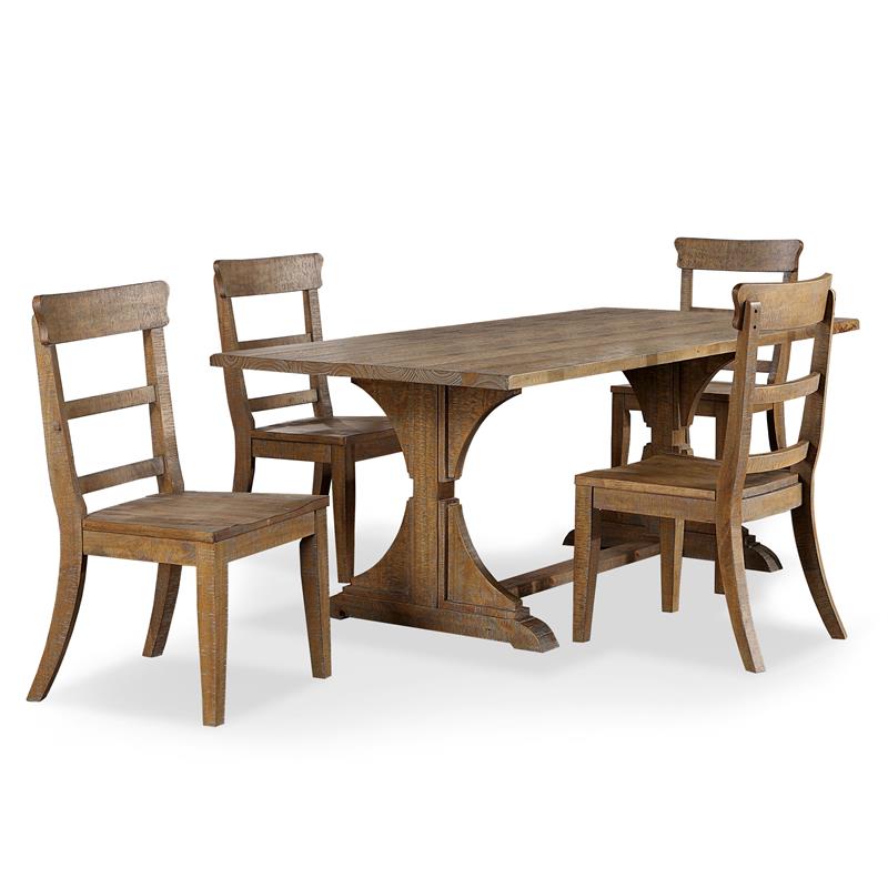 Furniture of America Taz Rustic Solid Wood 5-Piece Dining Table Set in ...