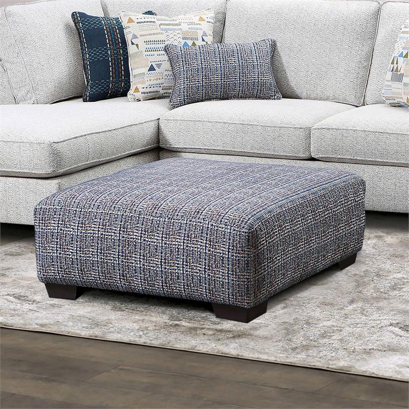 Furniture of America Eland Fabric Upholstered Ottoman in Multi-Color ...