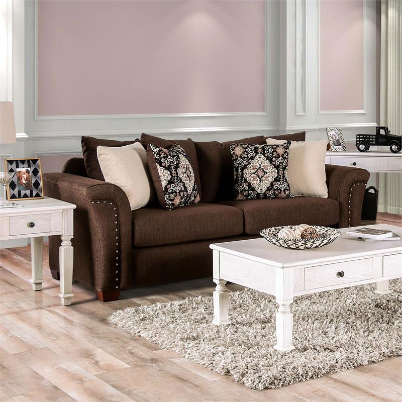 Chocolate brown sofa set store