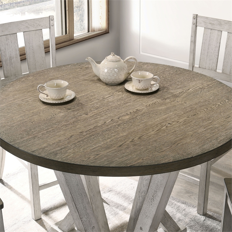 Furniture of America Huntington Wood Round Counter Height Table in ...