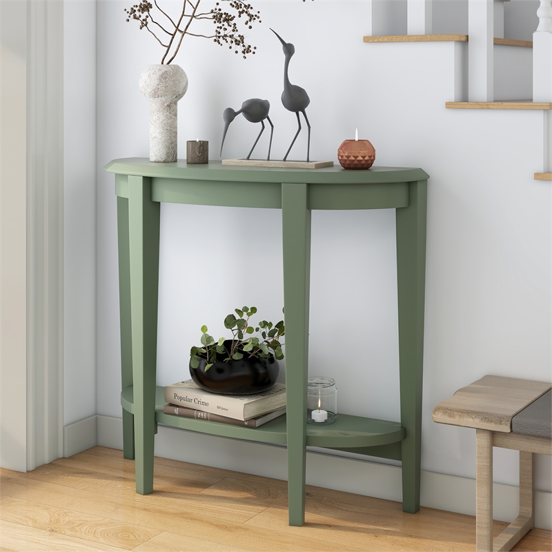 Furniture of America Eski Wood Console Table with Bottom Shelf in Sage ...