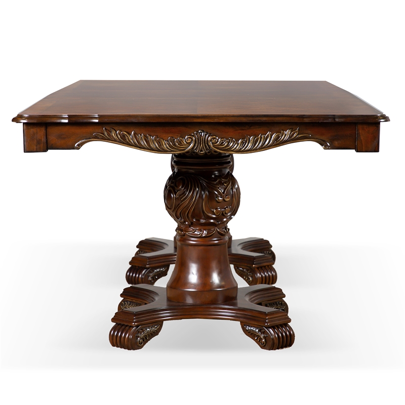 Furniture of America Albernit Solid Wood 7-Piece Expandable Dining Set in Cherry