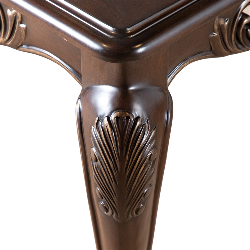 Furniture of America Adelaide Wood End Table with Cabriole Legs in Brown