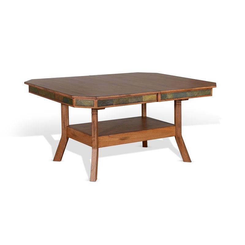 Sunny Designs Sedona 44" Traditional Wood Extension Table in Rustic Oak ...