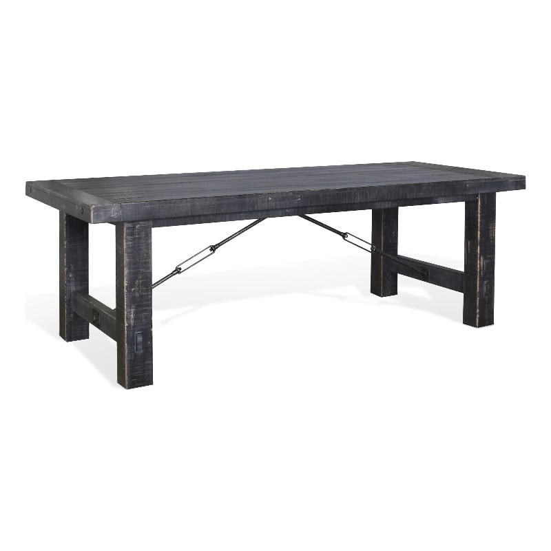 Sunny Designs Marina Farmhouse Mahogany Wood Extension Table in Black ...