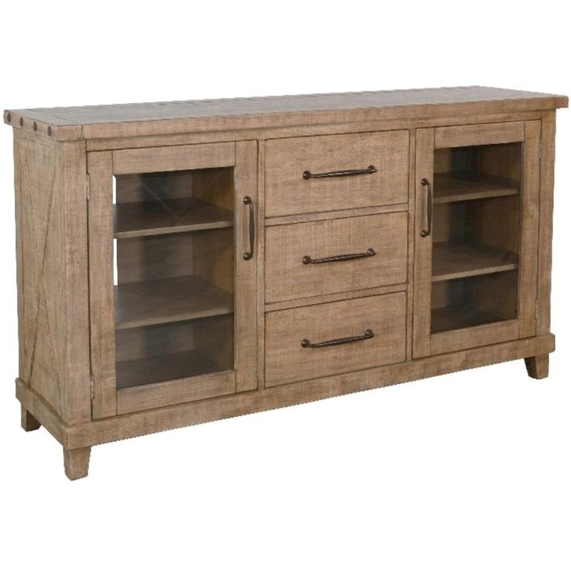 Sunny Designs Vivian Modern Mahogany Wood Server in Light Brown