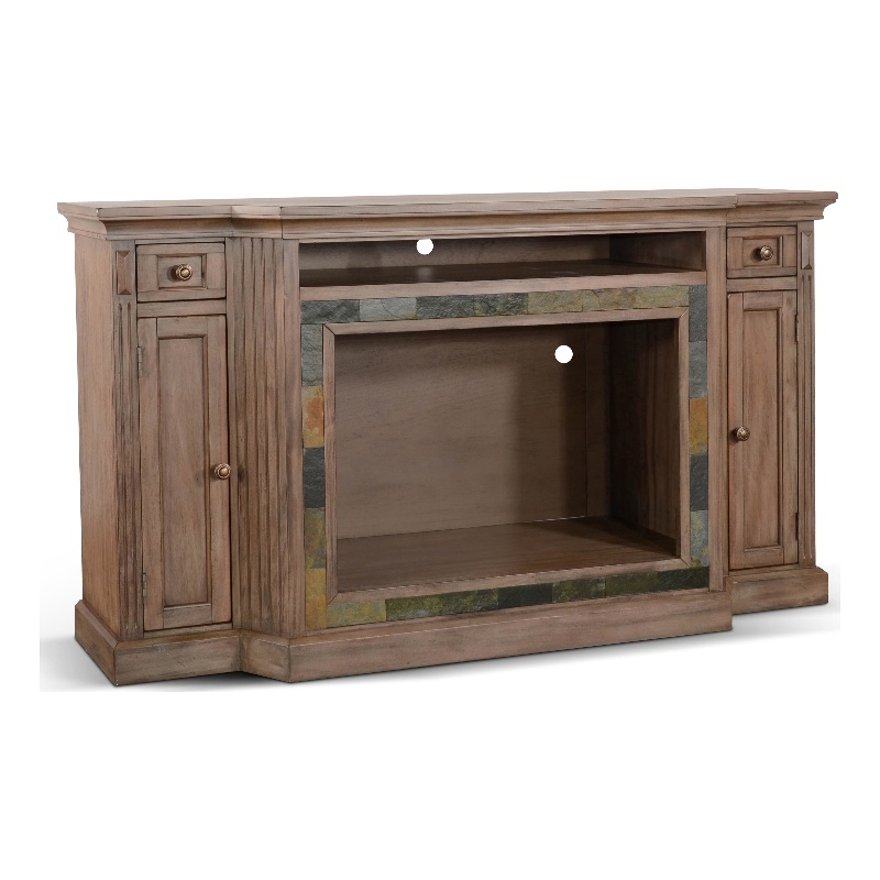 Sunny Designs Doe Valley Traditional Mahogany Wood TV Console in ...