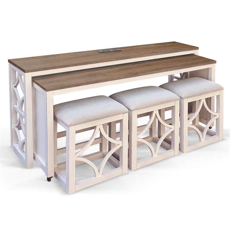 Pasadena 5-Piece Nesting Console Table with Stools | Bush Furniture ...