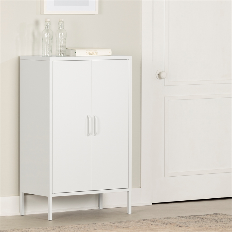 Metal 2-Door Storage Cabinet White Eddison South Shore ...