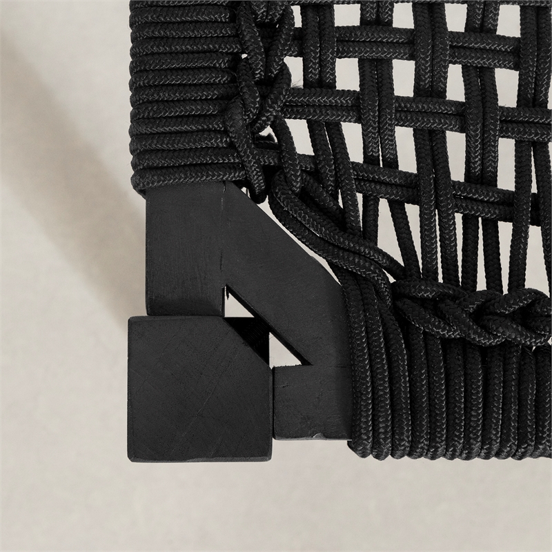 South Shore Balka Wood and Rope Bench Pure Black | Bush Furniture ...