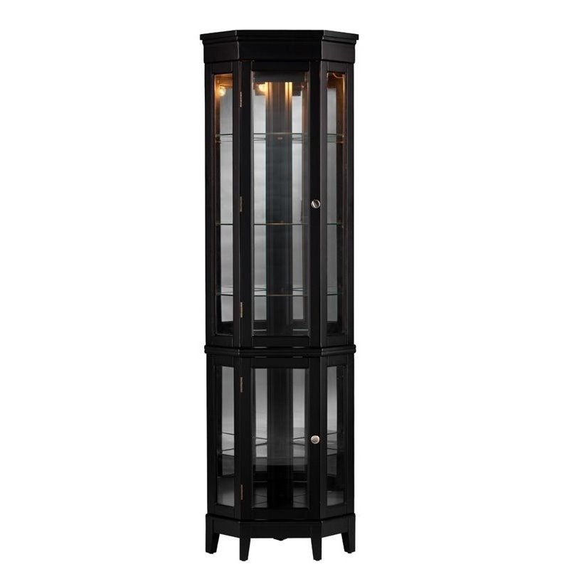 Bowery Hill Corner Curio in Black | Cymax Business