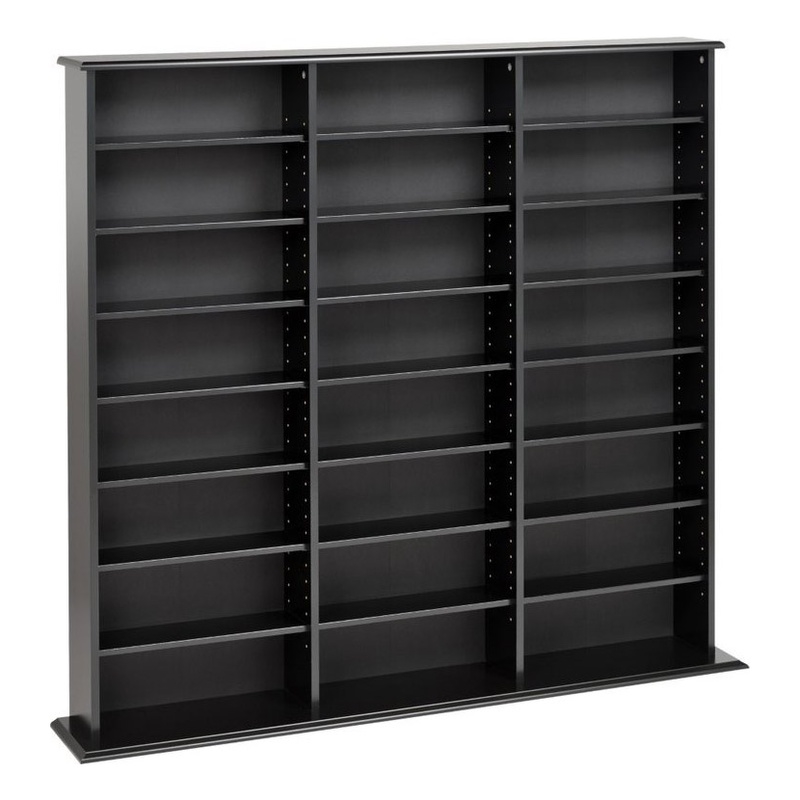 Bowery Hill Adjustable Shelves Laminated Wood Media Storage Rack in ...