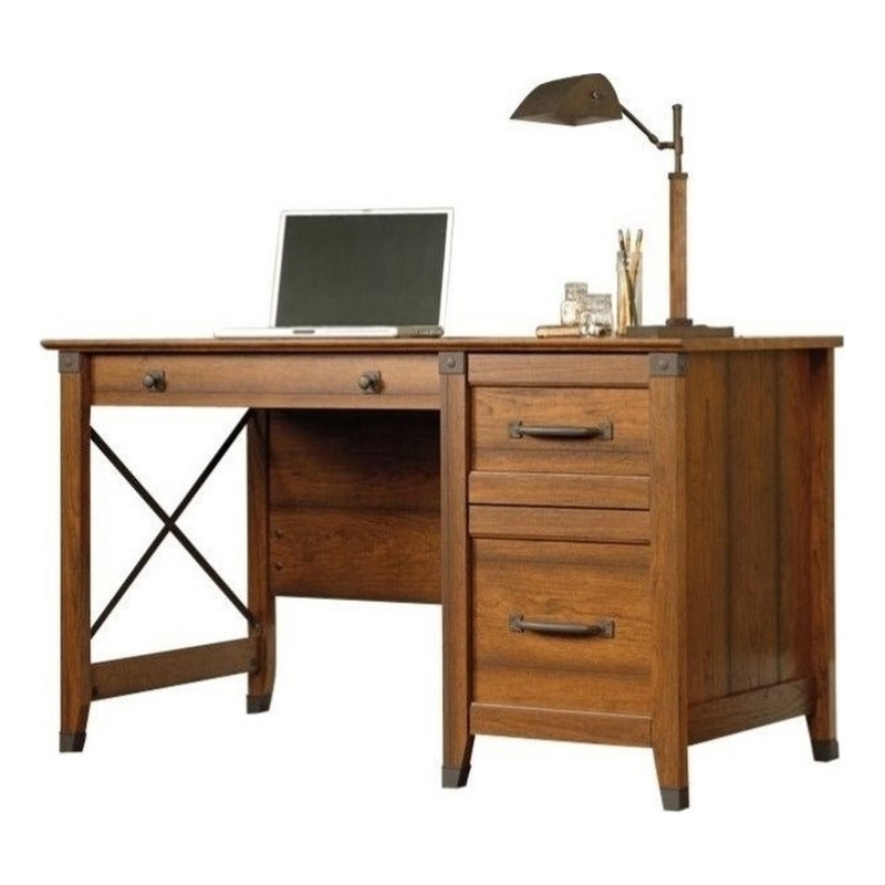 Bowery Hill Rustic Manufactured Engineered Wood Desk in Washington ...