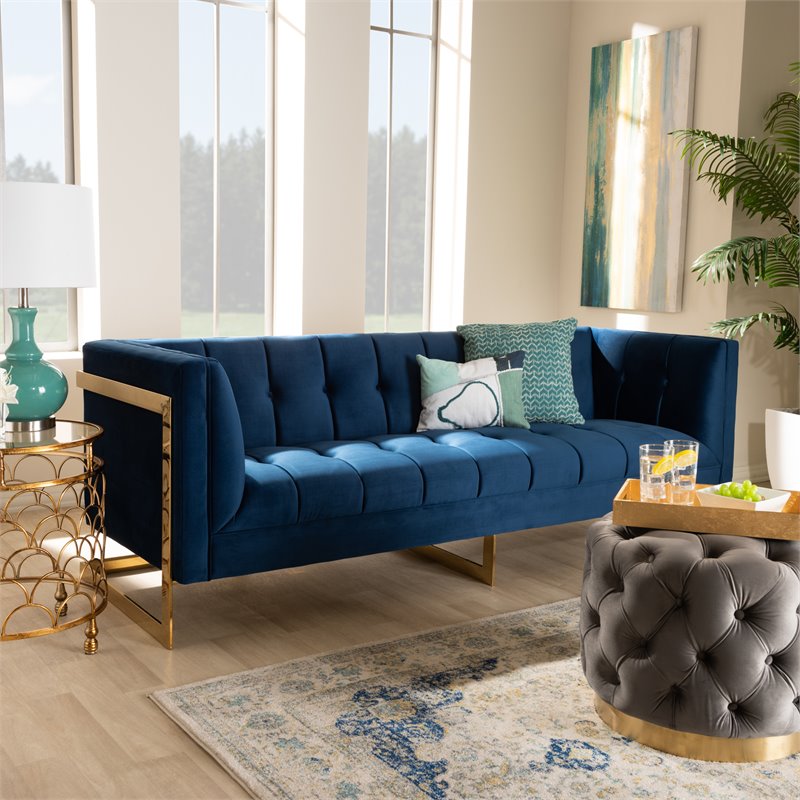 Blue contemporary sofa store