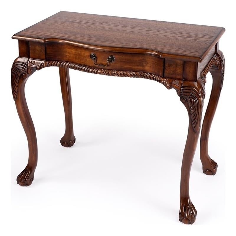 Bowery Hill Wood Traditional Writing Desk in Vintage Oak Finish BushFurnitureCollection